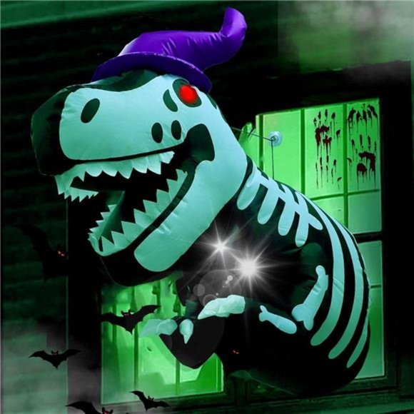Holiday | Halloween Inflatables Skeleton Dinosaur Decor Broke Out From ...